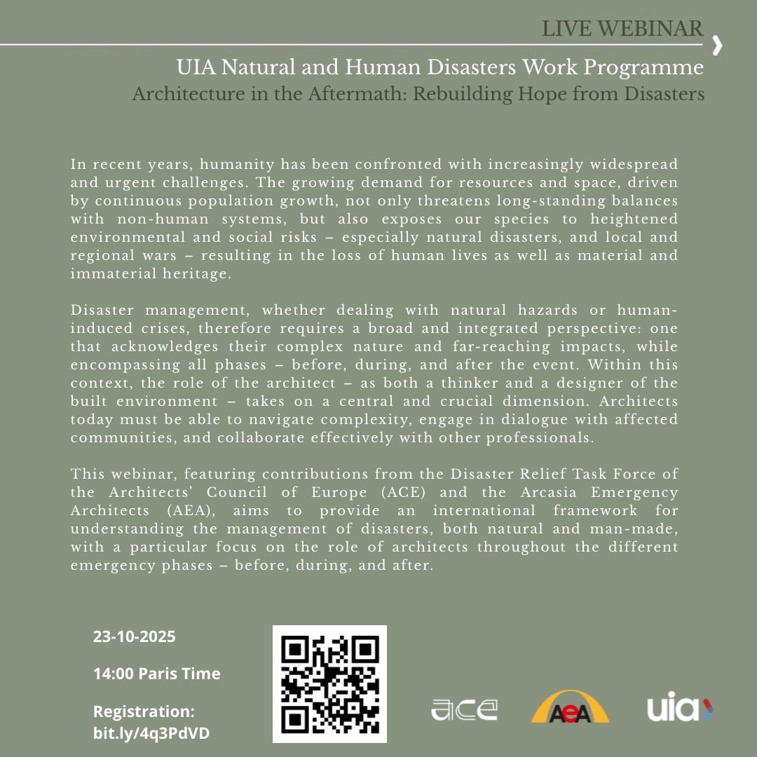 ACE X AEA X UIA WORKSHOP: ARCHITECTURE IN THE AFTERMATH: REBUILDING ...